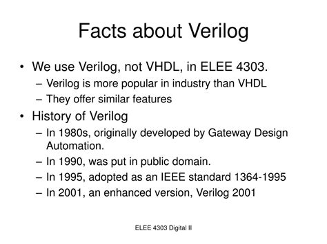 Ppt Introduction To Verilog And Hardware Description Languages Powerpoint Presentation Id