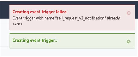 creating event trigger failed trigger in db but not in hasura stack