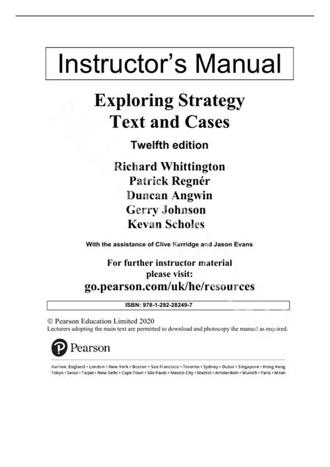 Solution Manual For Exploring Strategy Text And Cases 12th Edition Gerry Johnson Richard