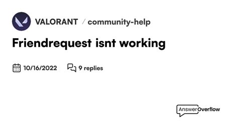Friendrequest Isnt Working Valorant
