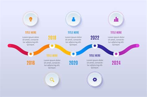 플랫 타임 라인 Infographic 템플릿 무료 벡터