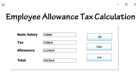 Employee Allowance Tax Calculation Using Java Tutusfunny