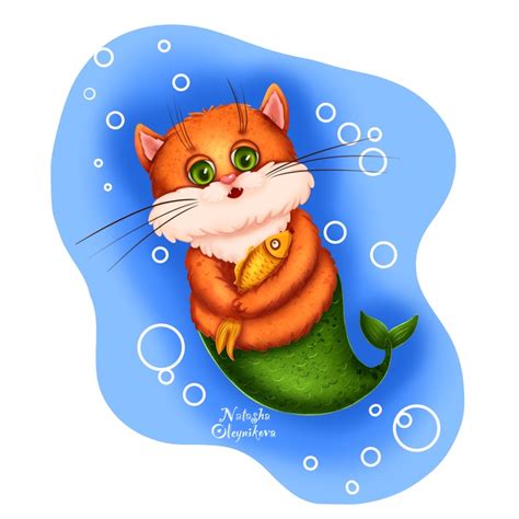 Иллюстрация Кот руслка в стиле 2d детский книжная графика