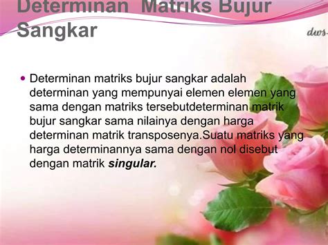 Transpose Matriks Dan Diterminan Matriks Pptx