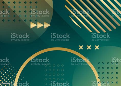 기하학적 모양과 황금 요소 조합과 추상 어두운 배경 프리젠 테이션 디자인 커버 템플릿 배너 전단지 기업 보고서 등을위한 어두운 녹색과 금 배경 0명에 대한 스톡 벡터 아트