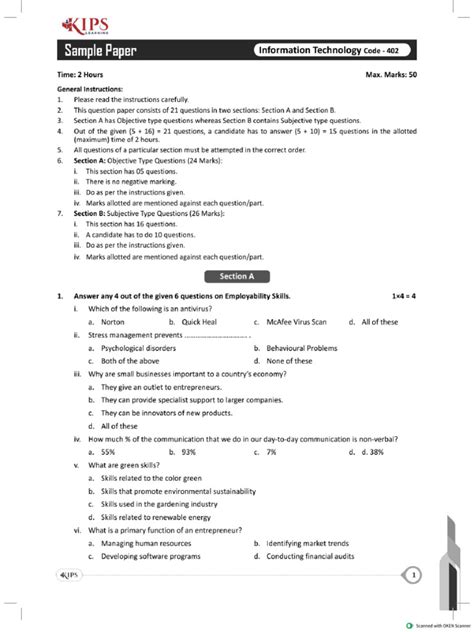 It 402 Libreoffice 10 Sample Paper 1 Pdf