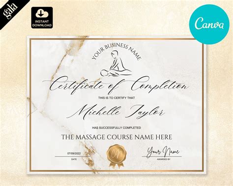 Certificate Of Completion Massage Massage Therapy Course Diploma