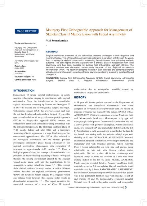 Pdf Msurgery First Orthognathic Approach For Management Of Skeletal
