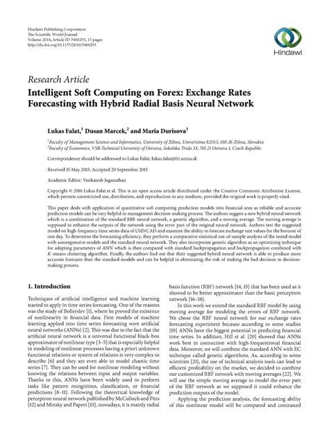 Forex Forecasting Neural Network Research Article Intelligent Soft Computing On Forex