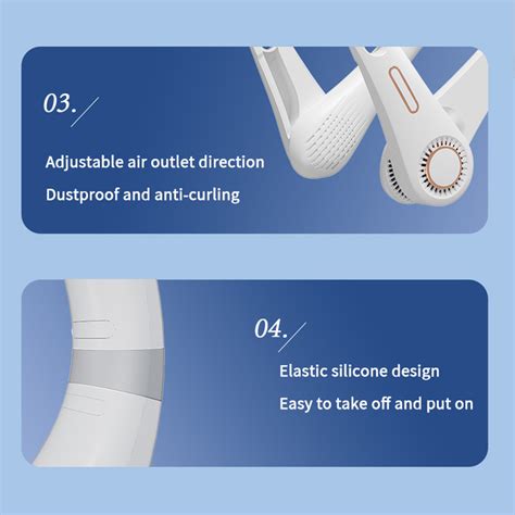 Neck Fan Hands Free Bladeless Clip Fan Operation Wearable Personal Fan