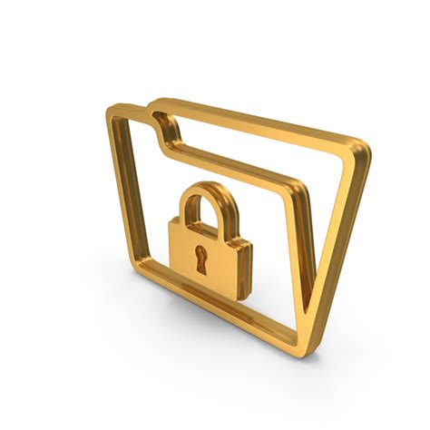 Gold Folder Security Lock Symbol Png Images And Psds For Download