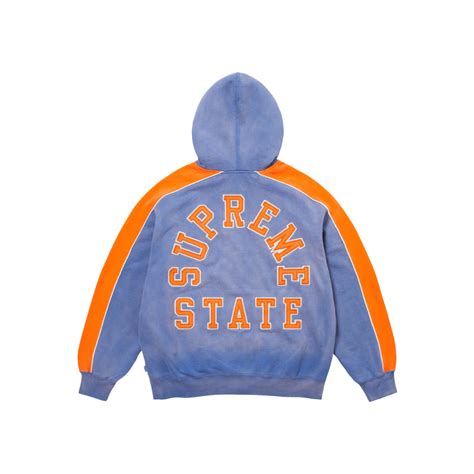 슈프림 스테이트 집업 후드 스웨트셔츠 워시드 로얄 24fw Supreme Kream