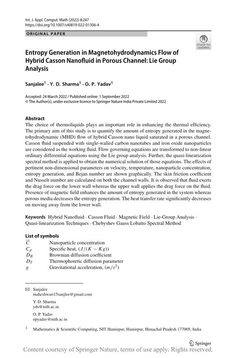 Entropy Generation In Magnetohydrodynamics Flow Of Hybrid Casson