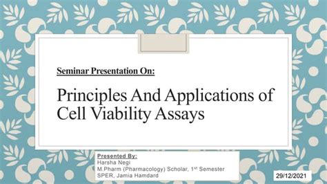 Mtt Assay For Cell Viability Pptx
