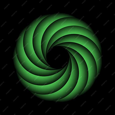 Premium Vector A Green Spiral Design In A Black Background