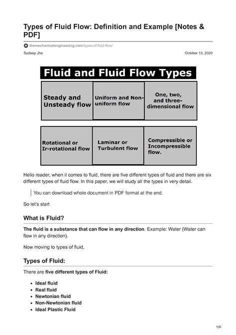SOLUTION Themechanicalengineering Com Types Of Fluid Flow Definition And Example Not Studypool