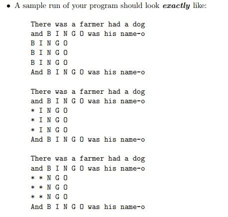Solved Write A C Program Which Will Print The Lyrics To Chegg