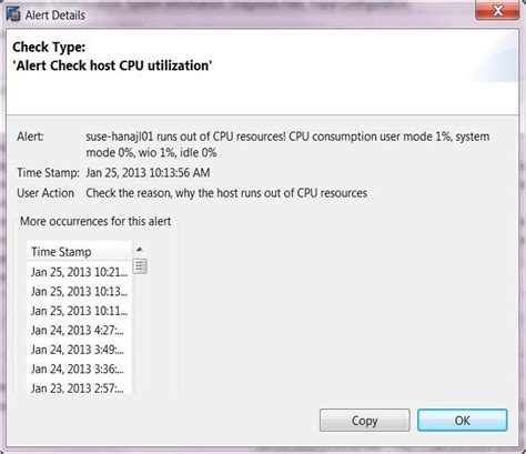 HANA Alert 5 Host CPU Usage