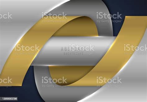 추상 럭셔리 3d 사실적인 황금색과 실버 메탈릭 플레이트 디자인 3차원 형태에 대한 스톡 벡터 아트 및 기타 이미지 3차원 형태 개념 그라데이션 Istock