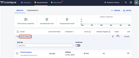 The Codesignal Assessments Dashboard Codesignal Knowledge Base