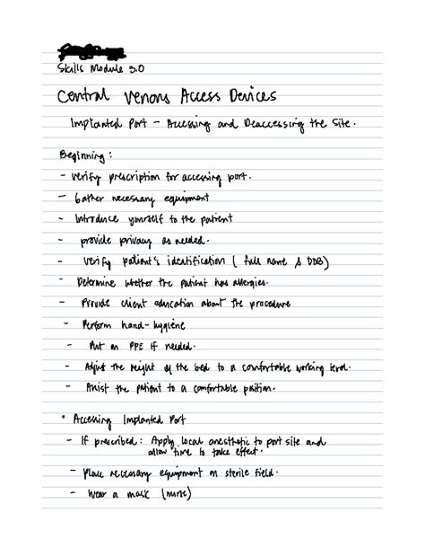 Cvad Steps Skills Skills Module 3 Central Venom Access Devices