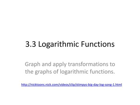 Logarithmic Functions PPTX