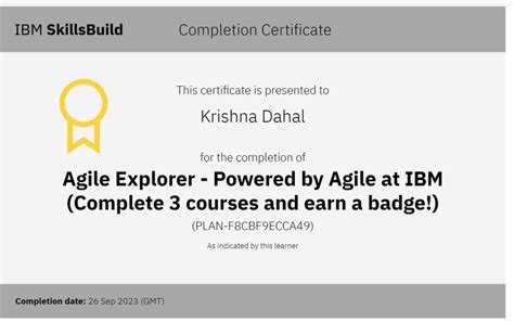 Completed Ibm Agile Explorer Krishna P Dahal