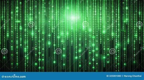 Abstract Green Binary Matrix Code Background Ai Generative Stock