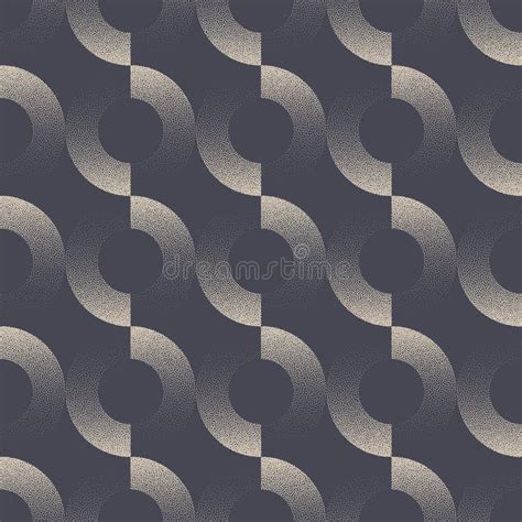 Divided Circles Grid Seamless Pattern Trend Vector Dot Work Abstract Background Stock Vector