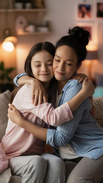 Mother Daughter Bond Premium Ai Generated Image