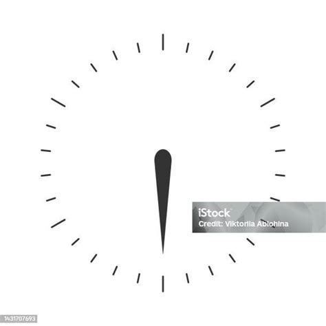 화살표가 있는 둥근 측정 눈금 기압계 나침반 각도기 원형 눈금자 또는 탐색 도구 인터페이스의 템플릿 검은색에 대한 스톡 벡터