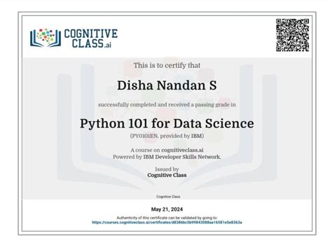 disha nandan s on linkedin ibm cognitiveclass python pythondeveloper datascience…