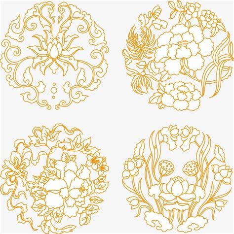 전통 꽃 무늬 도안 중국 예술 중국 패턴 아트 드로잉