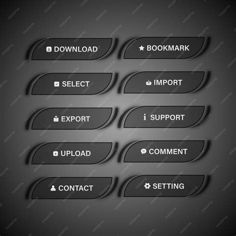 Premium Vector Black Web And Mobile App Button Set