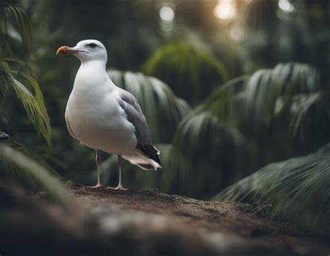 A Seagull Is Standing On A Tree Branch In The Sun Premium Ai Generated Image