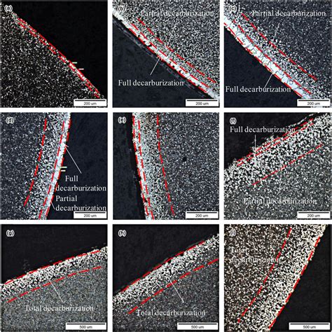 Decarburization Of Original Steel Samples Observed At Different
