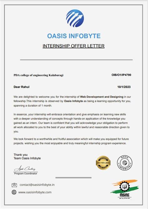 Rahul Jaiswal On Linkedin Internship Newbeginnings Oasisinfobyte