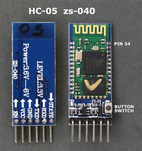 HC 05 6pin Bluetooth Module With Button Robosync