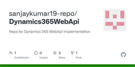 Github Sanjaykumar19 Repodynamics365webapi Repo For Dynamics 365