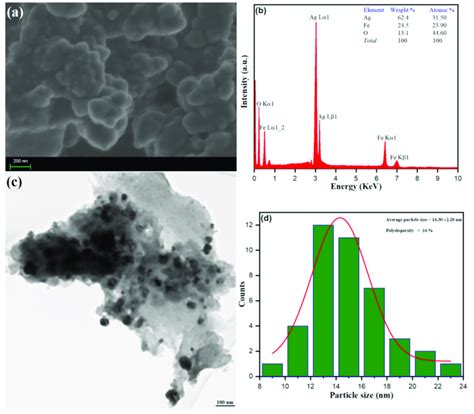 A Sem B Edx C Tem And D Particle Size Distribution Of Ag Fe