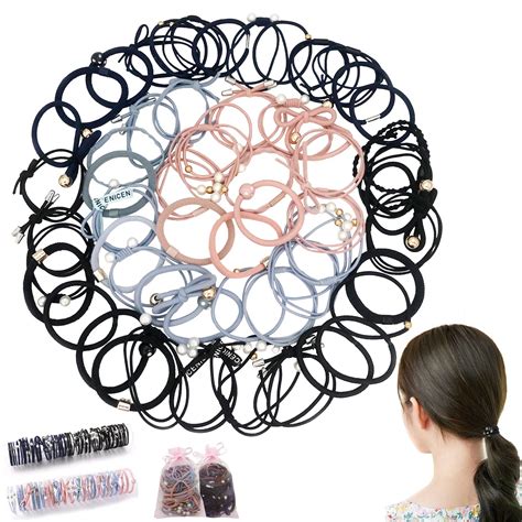 60 Piece Girls Hair Tie Set Elastic Hair Bands With Pearl Decor