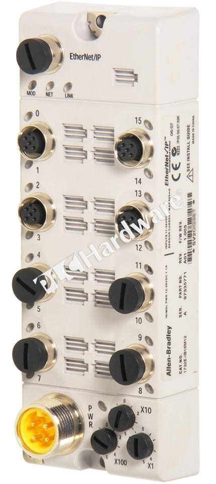 Plc Hardware Allen Bradley 1732e Ib16m12 Ethernet Ip Armorblock I O 24vdc 16p