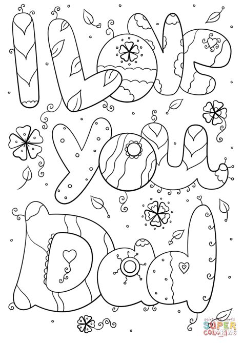 Collection Of I Love You Dad Coloring Pages Free Printable