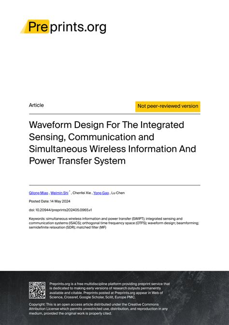 Pdf Waveform Design For The Integrated Sensing Communication And