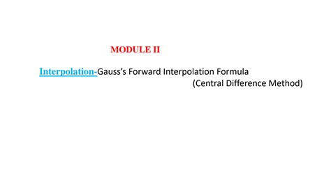 SOLUTION Interpolation Gauss Forward Difference Method Studypool