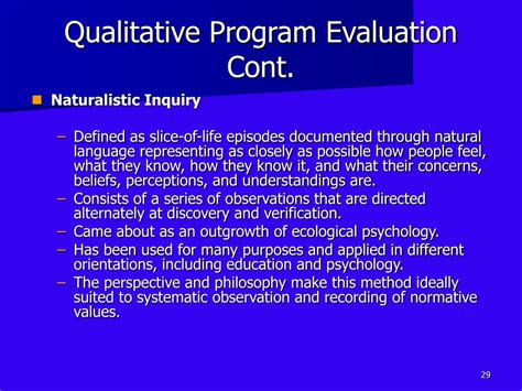 Ppt Needs Analysis Program Evaluation Program Implementation