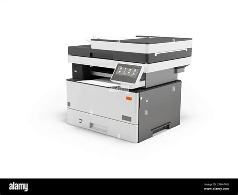 3d Illustration Of Universal Printer Scanner With Display For Selecting