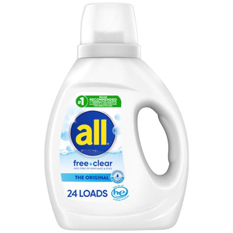 All Liquid Laundry Detergent Free Clear For Sensitive Skin 24 Loads