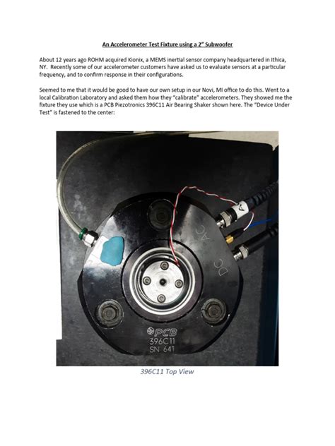 Accelerometer Test Fixture Pdf Accelerometer Amplifier
