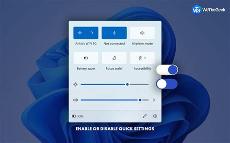 How To Enable Or Disable Quick Settings On Windows 11